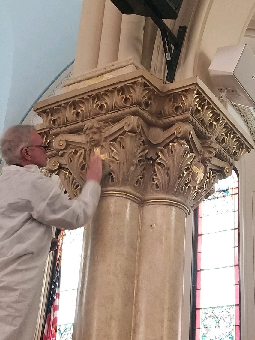 Decorative Plaster Column Capital Repair and Restoration